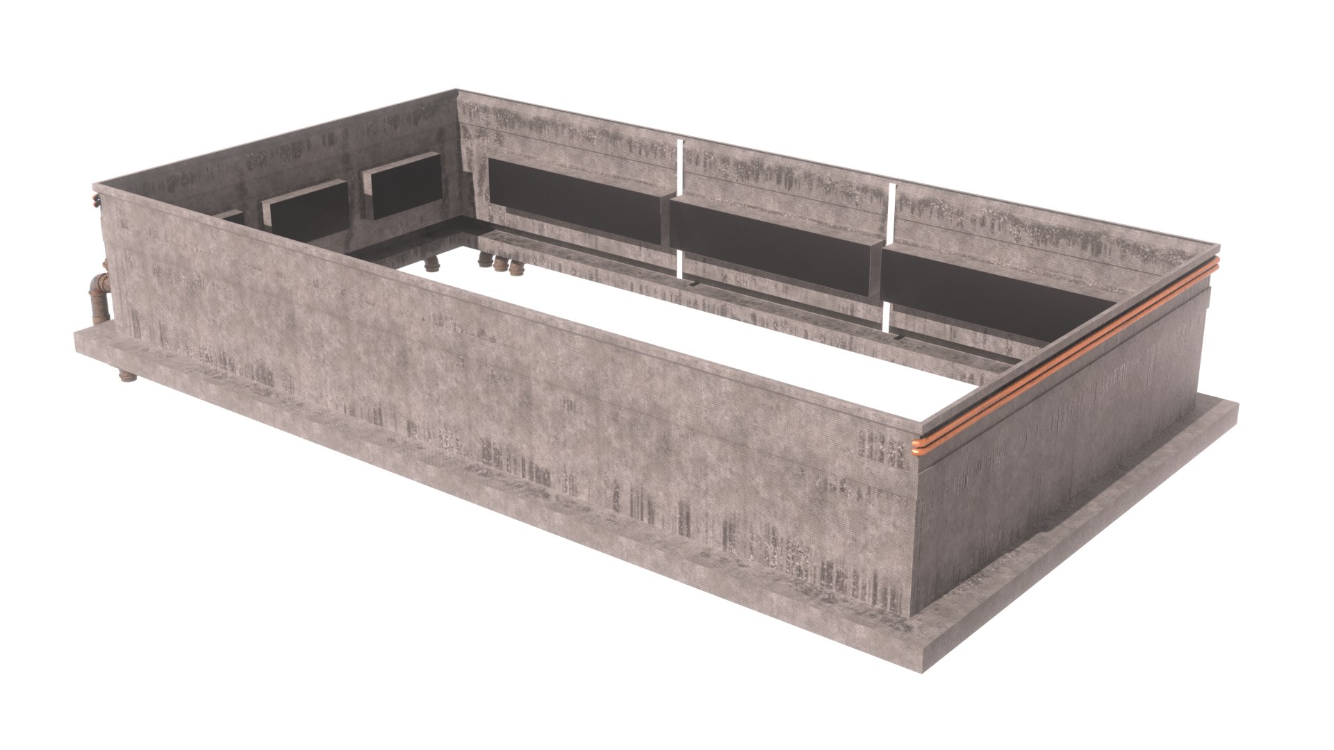 3D Stackable Industrial Facade With Pipes Model - TurboSquid 2146333
