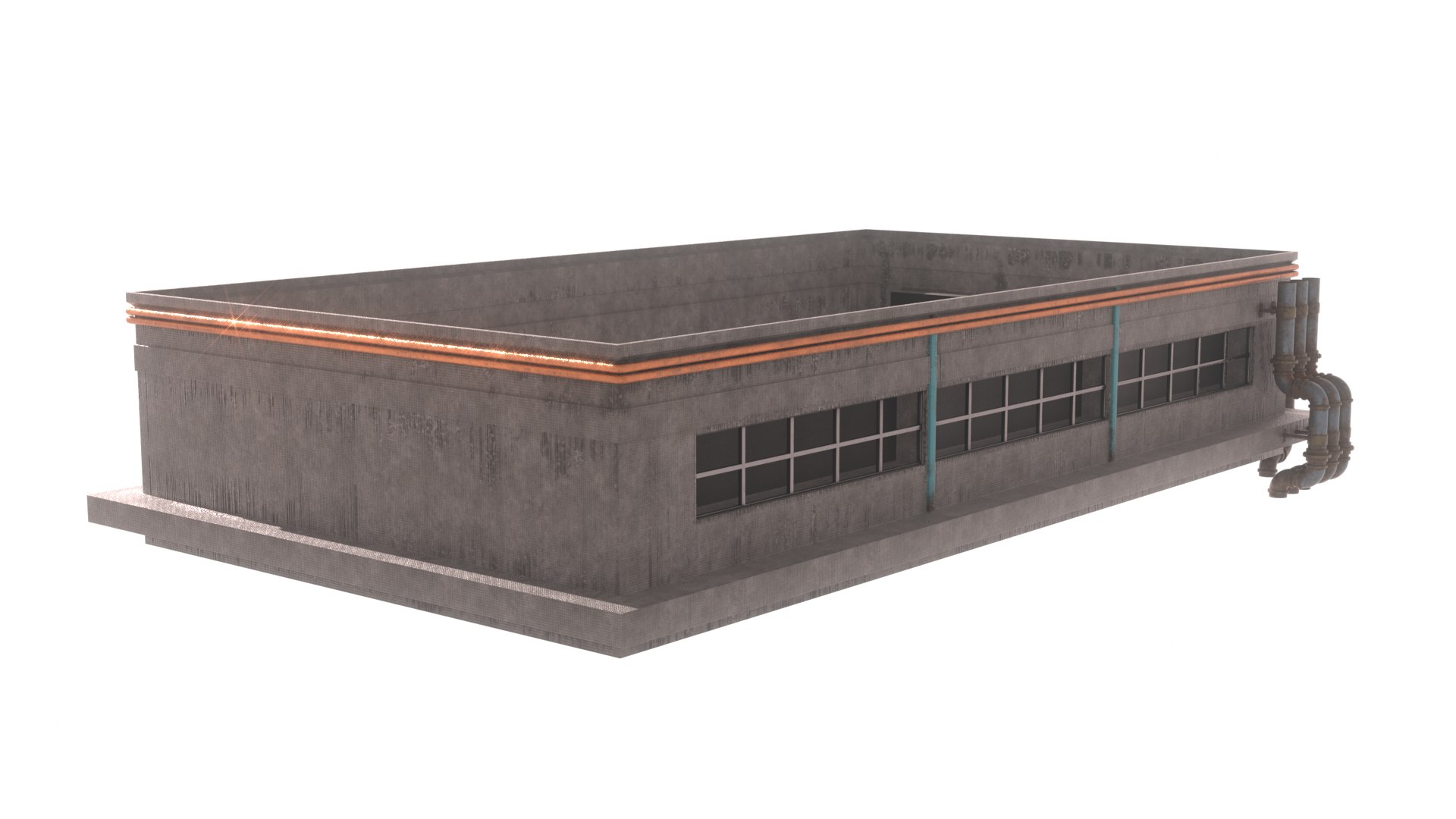 3D Stackable Industrial Facade With Pipes Model - TurboSquid 2146333