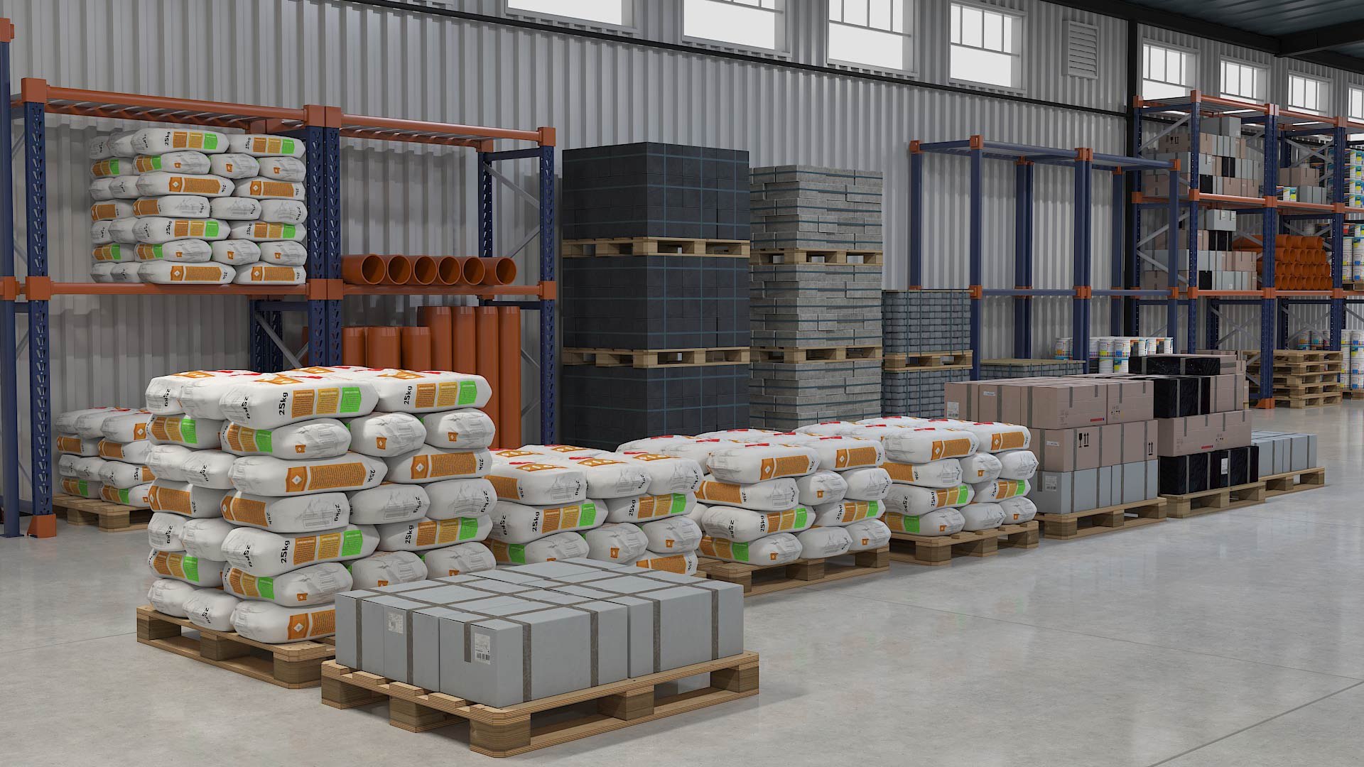 Warehouse Interior And Exterior PBR 01b Storage Facility 3D Model ...