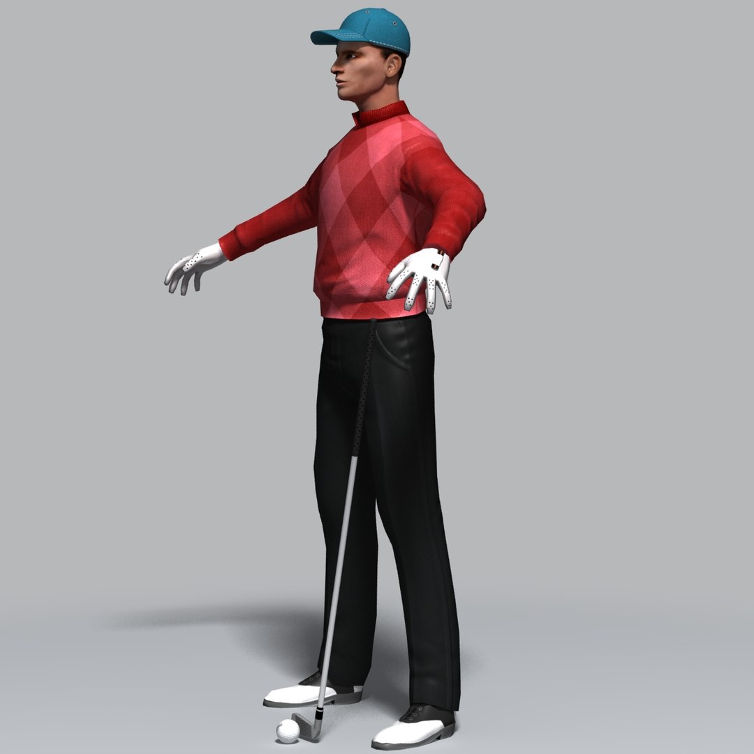 Realistic Golfer Golf Club Max