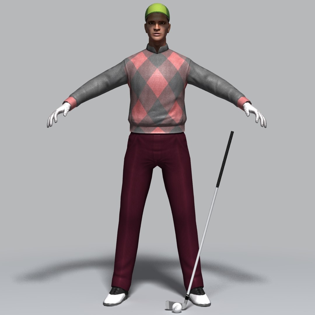 Realistic Golfer Golf Club Max