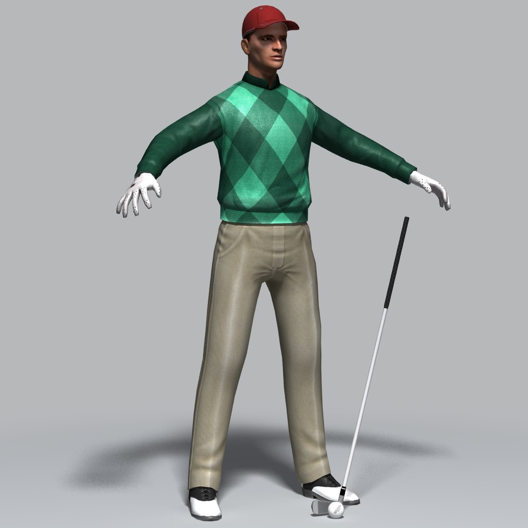 Realistic Golfer Golf Club Max