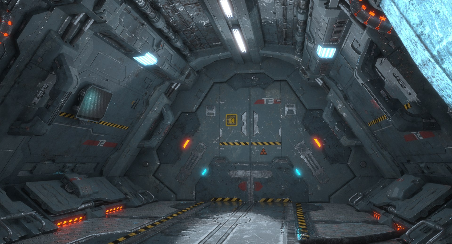 Dirty Corridor Sci Fi Model - TurboSquid 1200641