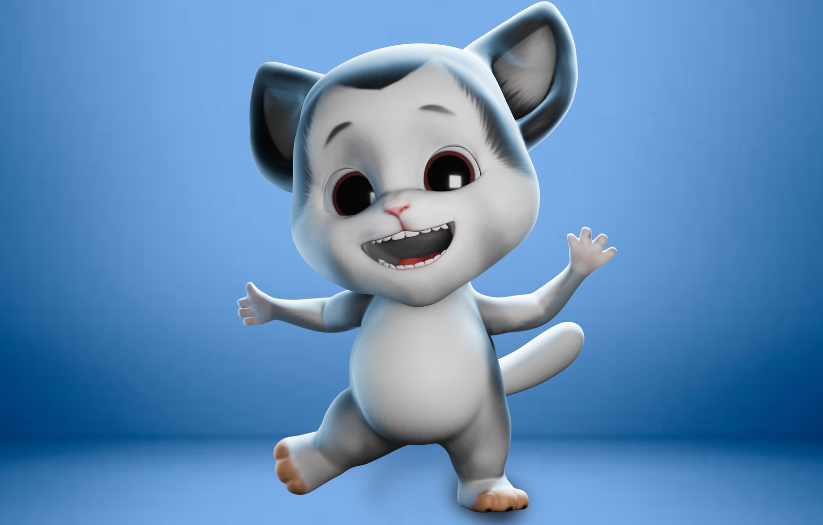 3D Cat Cartoon Character Rigged Model - TurboSquid 2232924