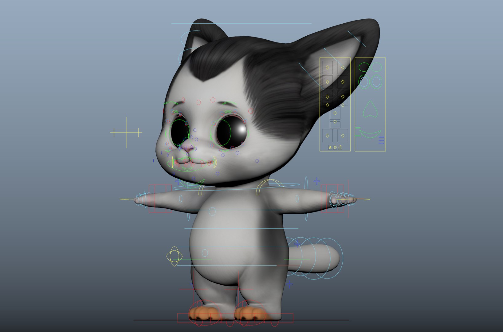 3D Cat Cartoon Character Rigged Model - TurboSquid 2232924