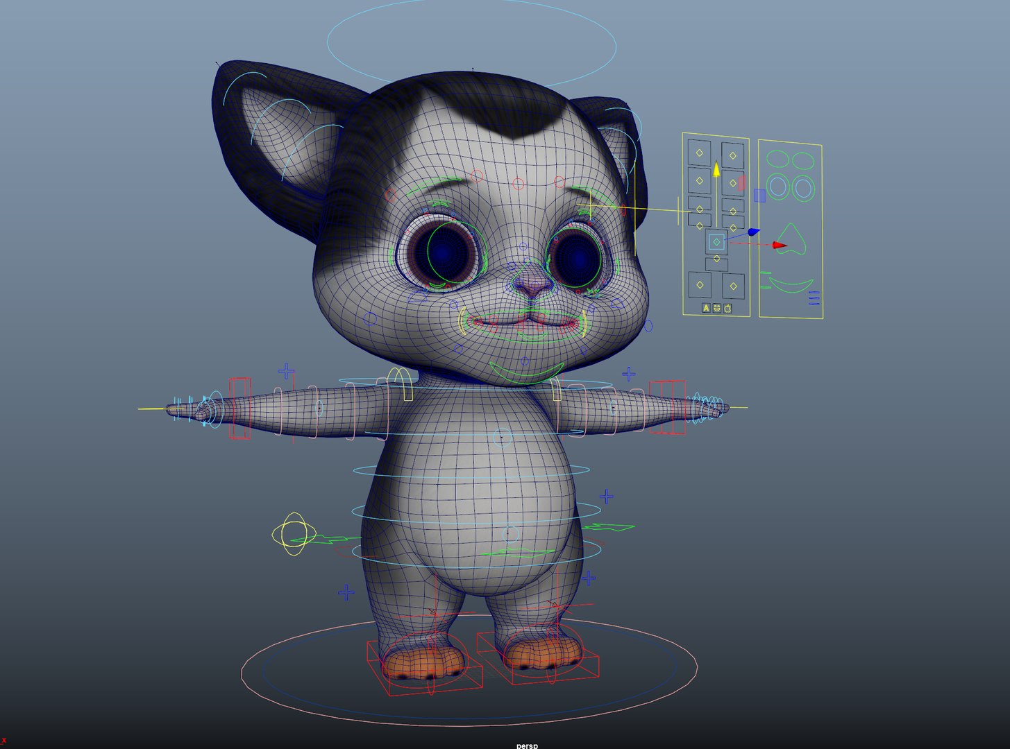 3D Cat Cartoon Character Rigged Model - TurboSquid 2232924
