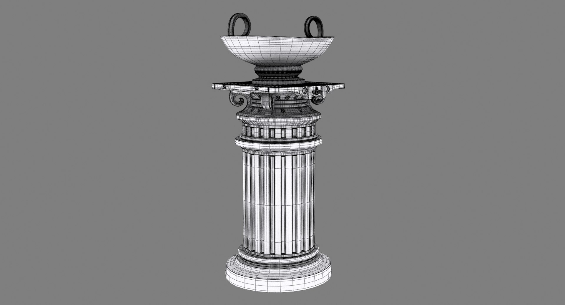 Greek Column Pottery 3d Model