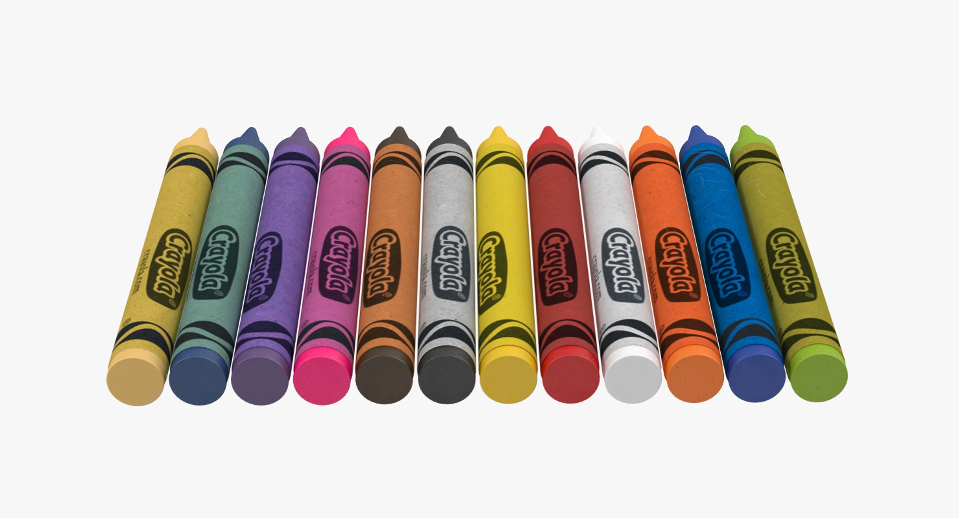 3D Model Crayons Set 12 Count - TurboSquid 1288579