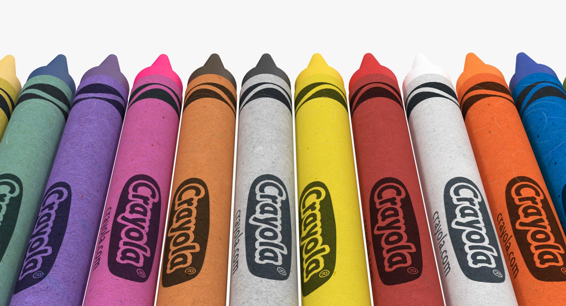 3D Model Crayons Set 12 Count - TurboSquid 1288579