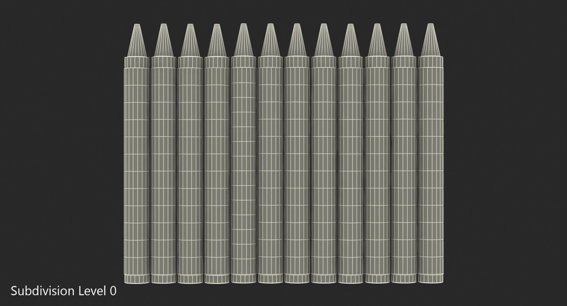 3D Model Crayons Set 12 Count - TurboSquid 1288579
