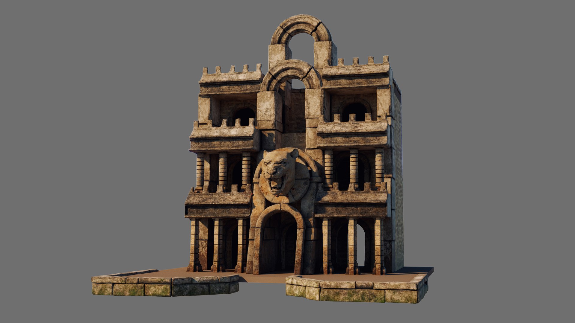 3D temple entrance - TurboSquid 1610770