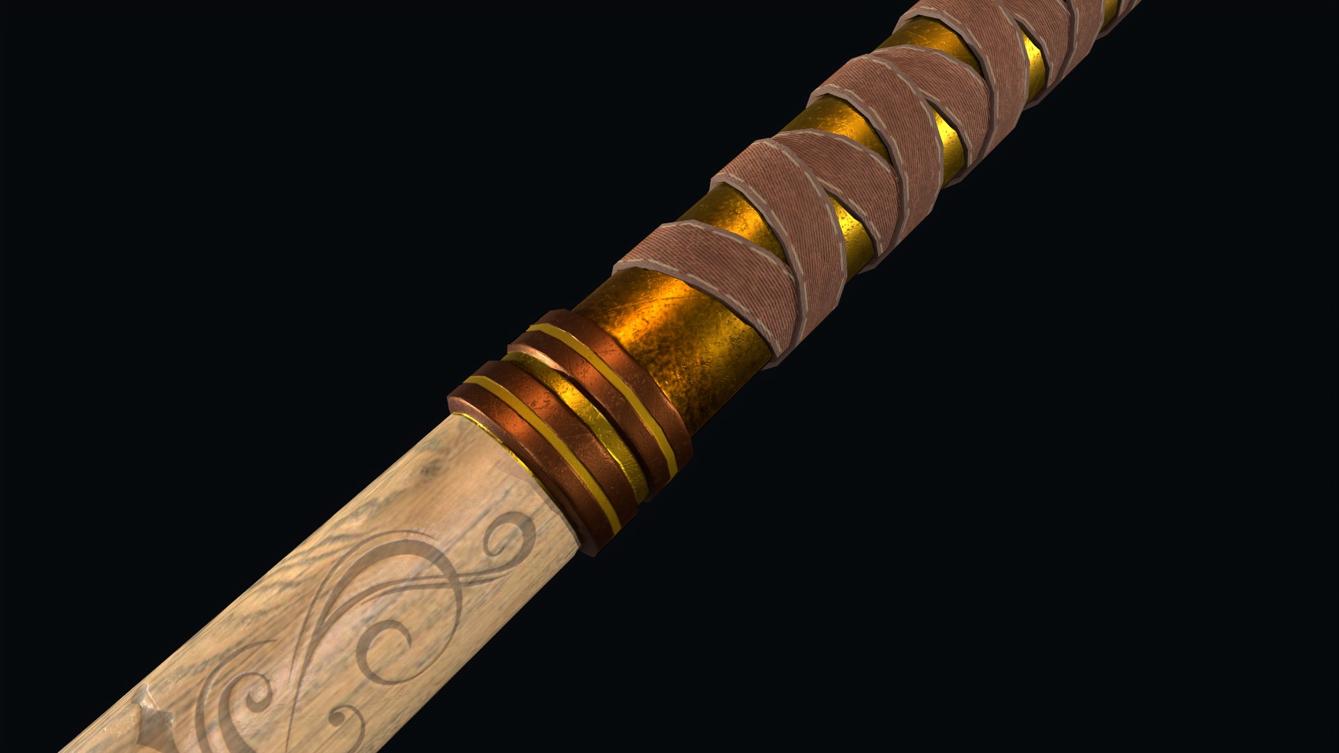 3D Battle Axe Gold Model - TurboSquid 1896811