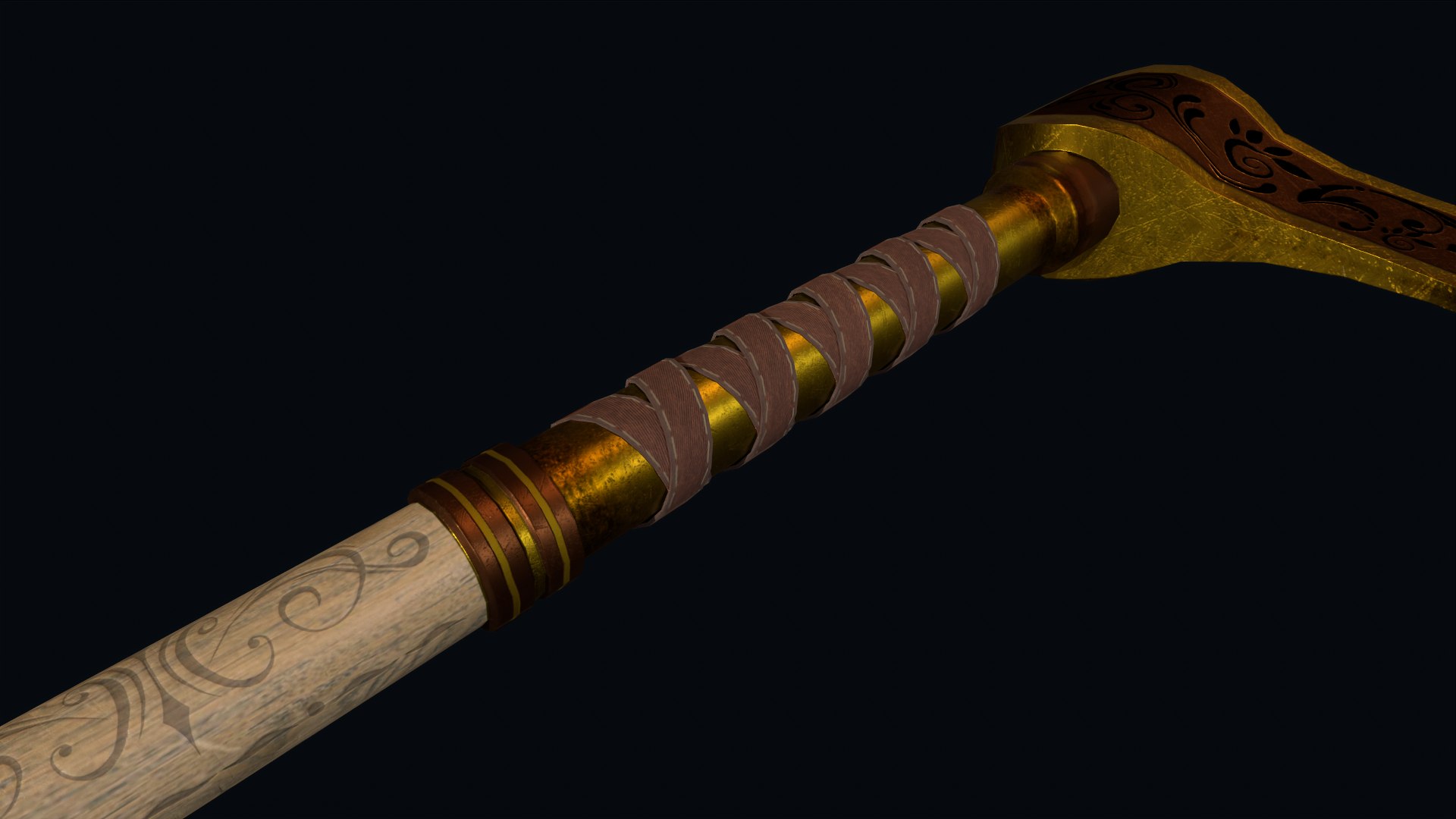 3D Battle Axe Gold Model - TurboSquid 1896811