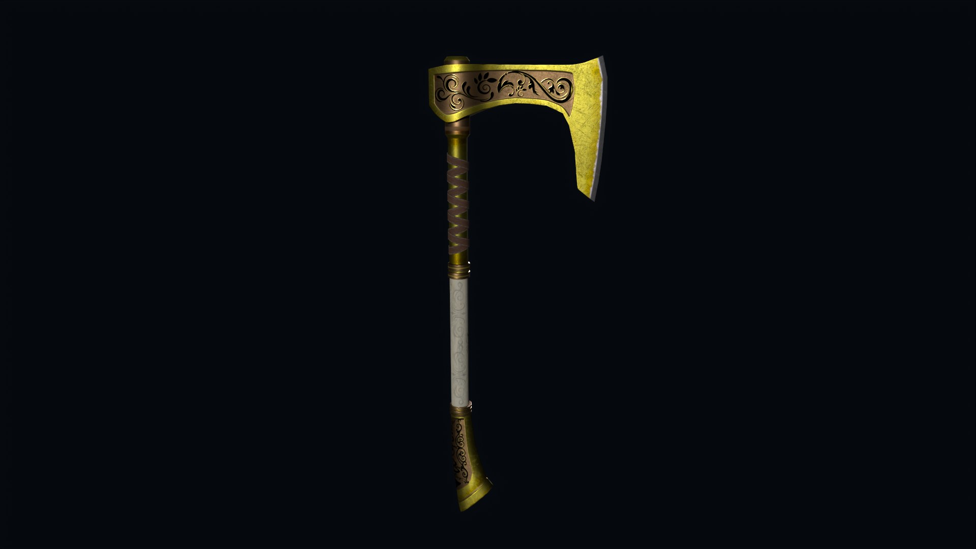 3D Battle Axe Gold Model - TurboSquid 1896811