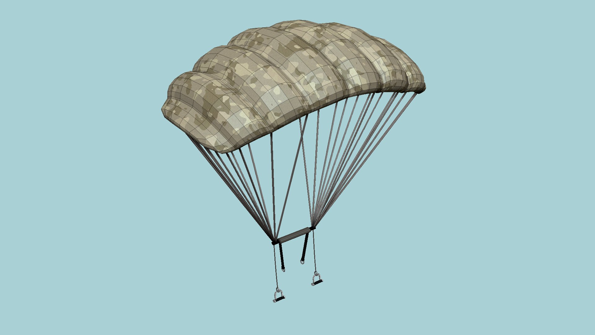 Parachute A08 Desert Camouflage - Character Accessories Design 3D ...