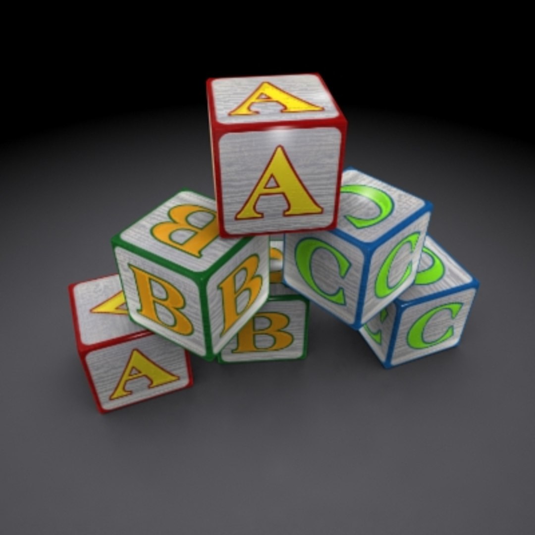 3ds max abc blocks toys
