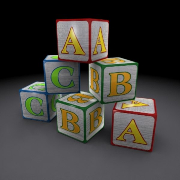 3ds max abc blocks toys