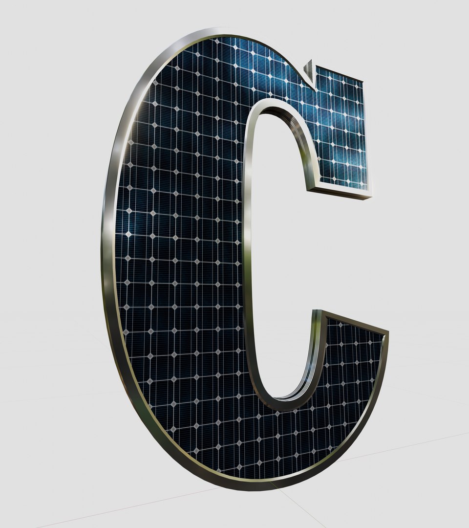 3D Solar Panel Letter - C Model - TurboSquid 2242045