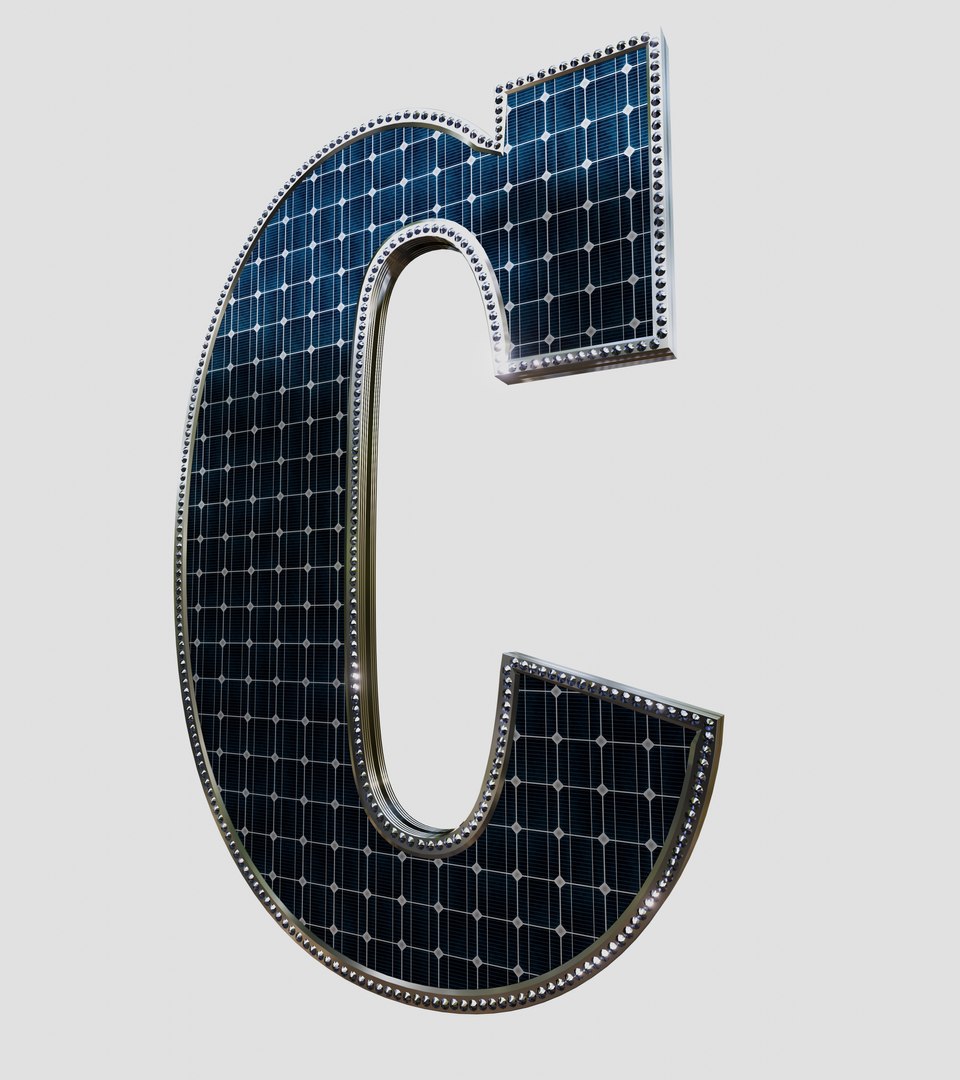 3D Solar Panel Letter - C Model - TurboSquid 2242045