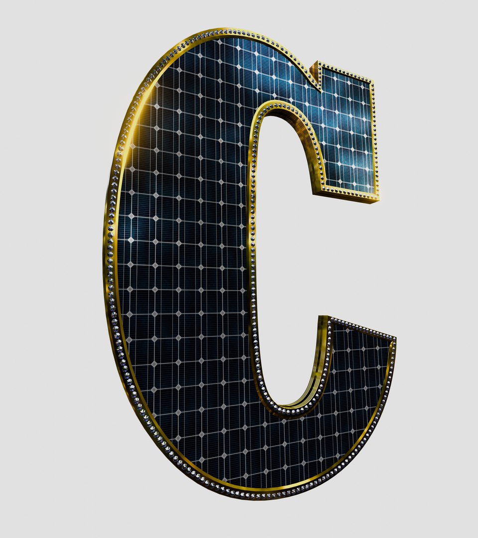 3D Solar Panel Letter - C Model - TurboSquid 2242045