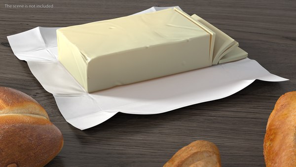 3D model Sliced Butter in Open Foil Packaging - TurboSquid 1723726