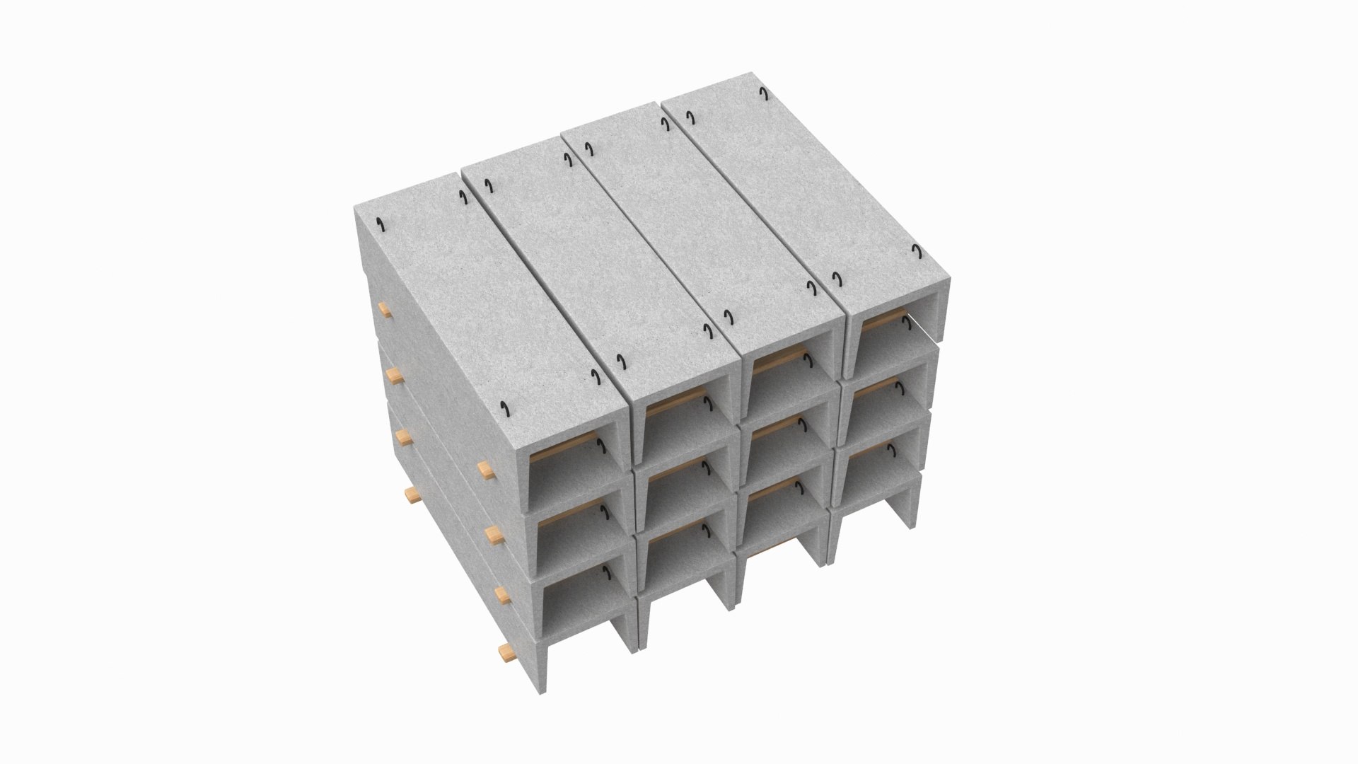 Concrete Trench On Wood Planks 3D - TurboSquid 2312012