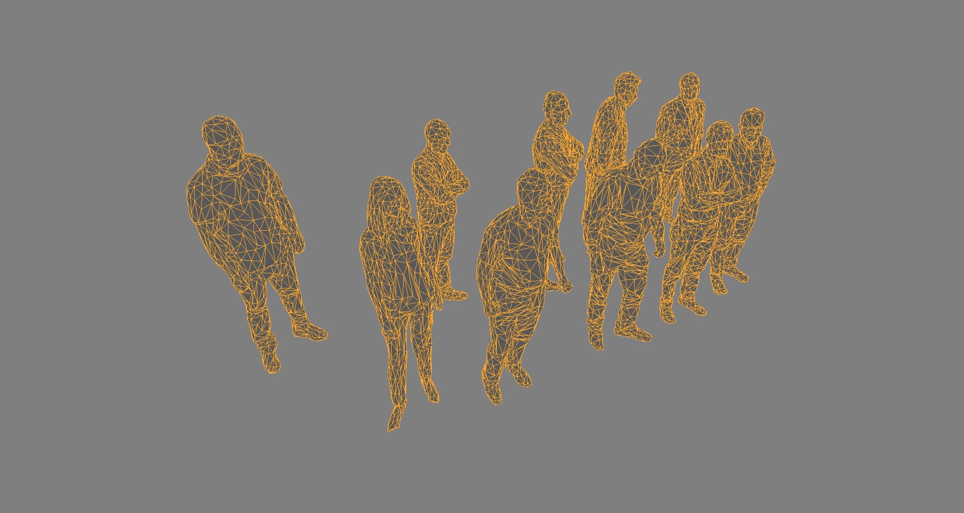 Colored 10 people crowds 3D model - TurboSquid 1368492
