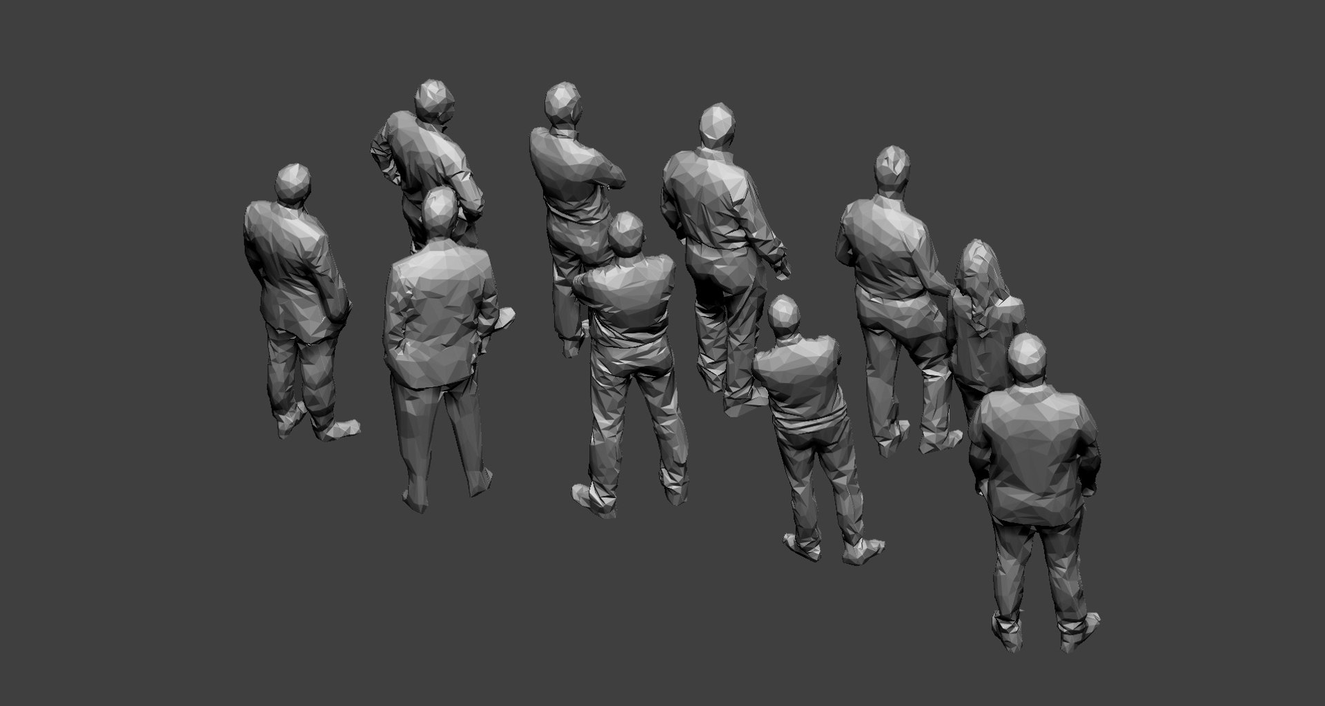 Colored 10 people crowds 3D model - TurboSquid 1368492