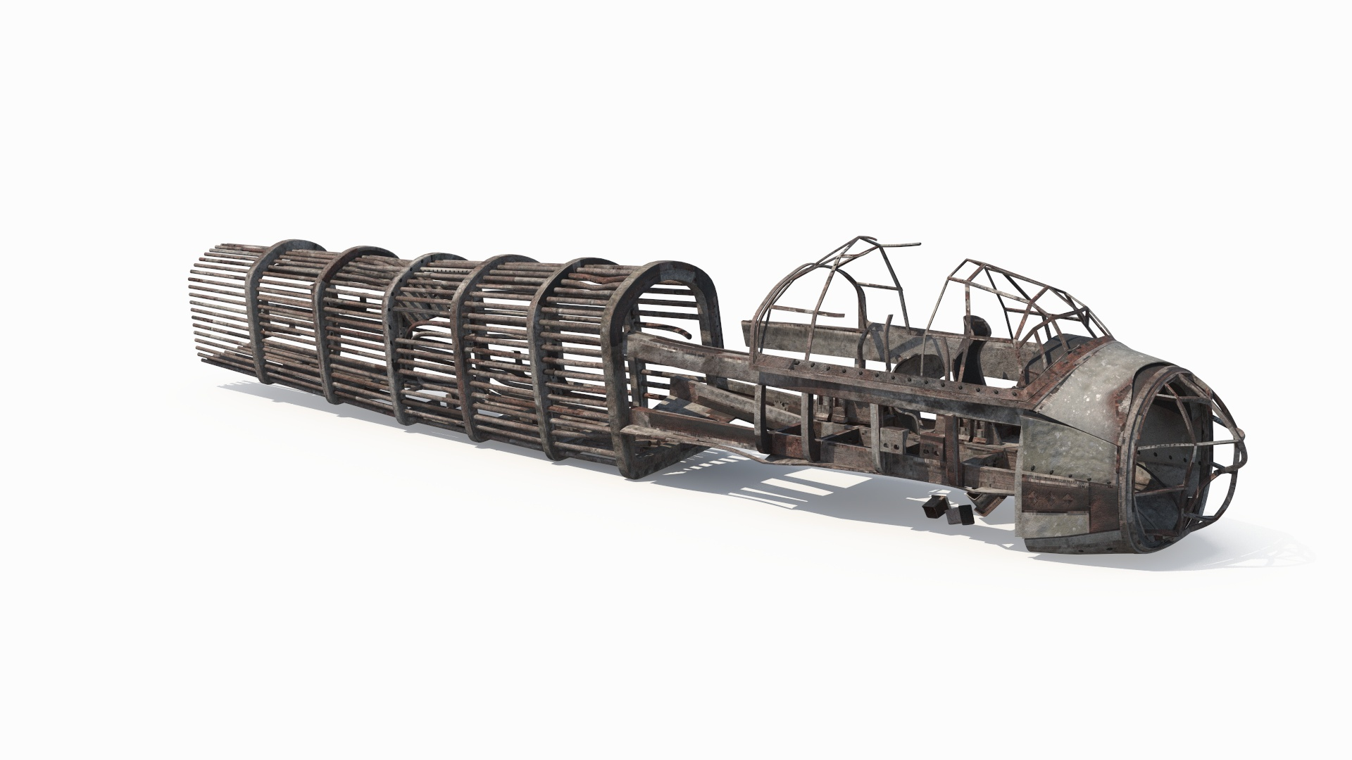 3D Model Crashed Warplane Nose Wreckage Rusted - TurboSquid 2447160