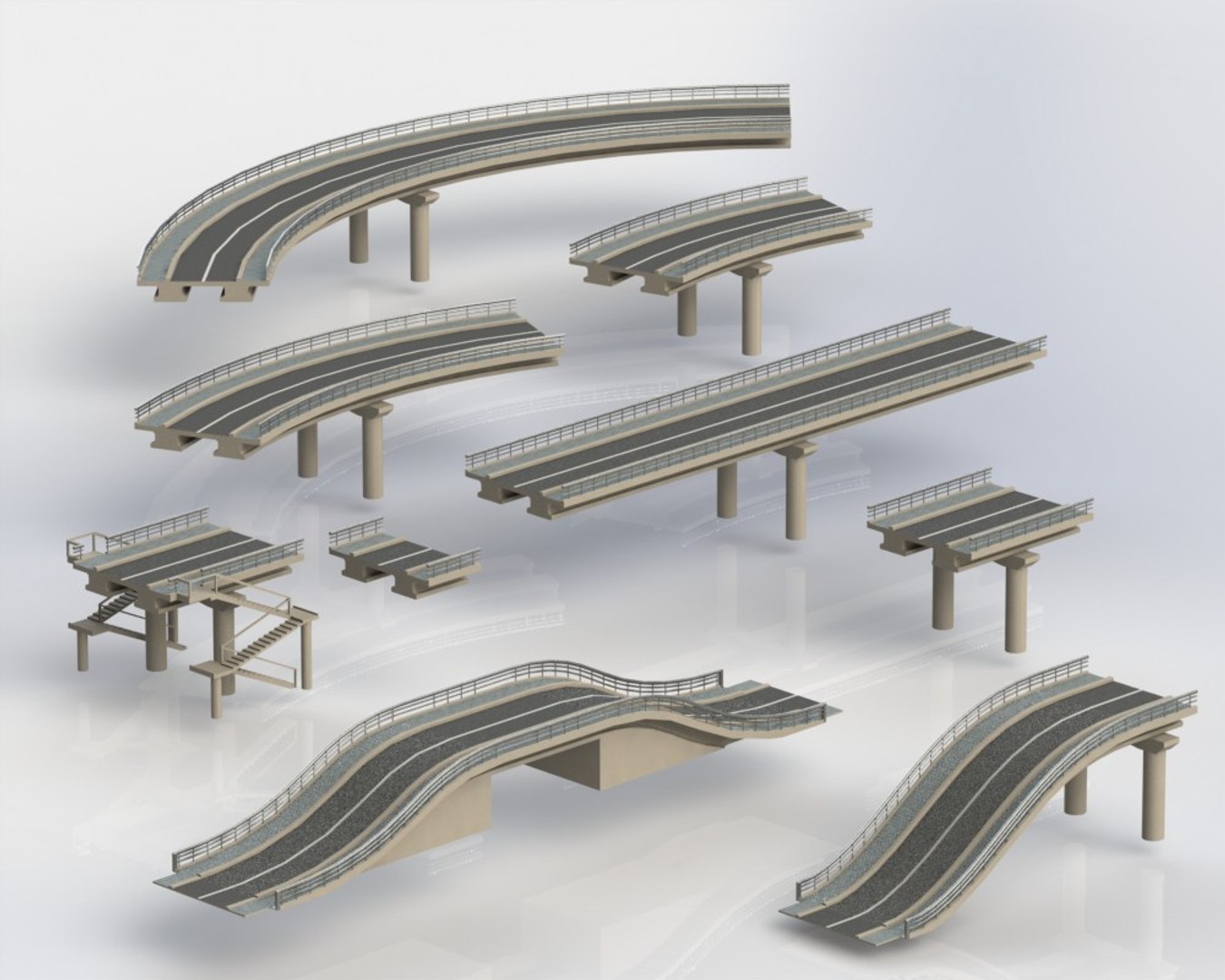 Road Bridge 3d Model