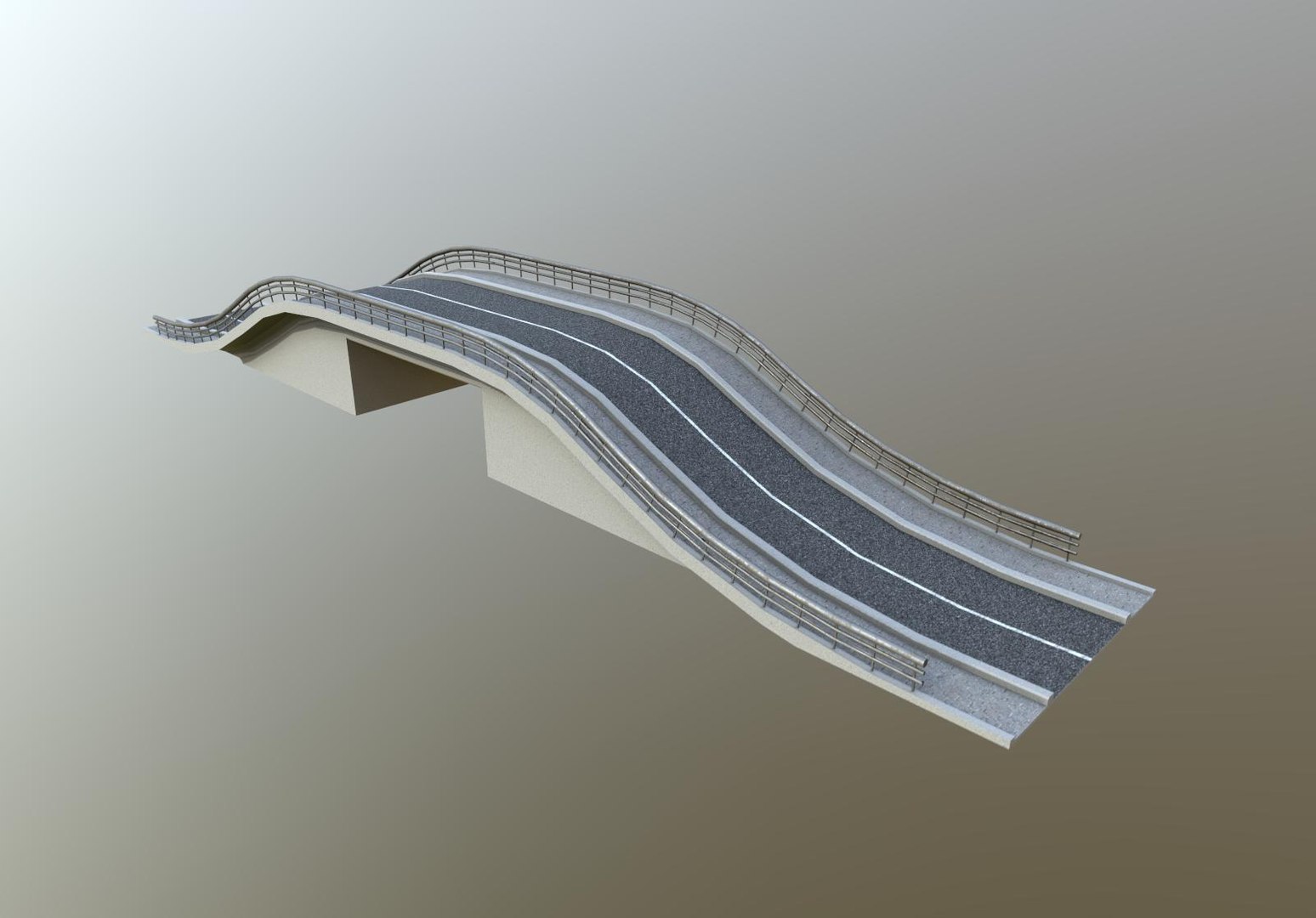 Road Bridge 3d Model