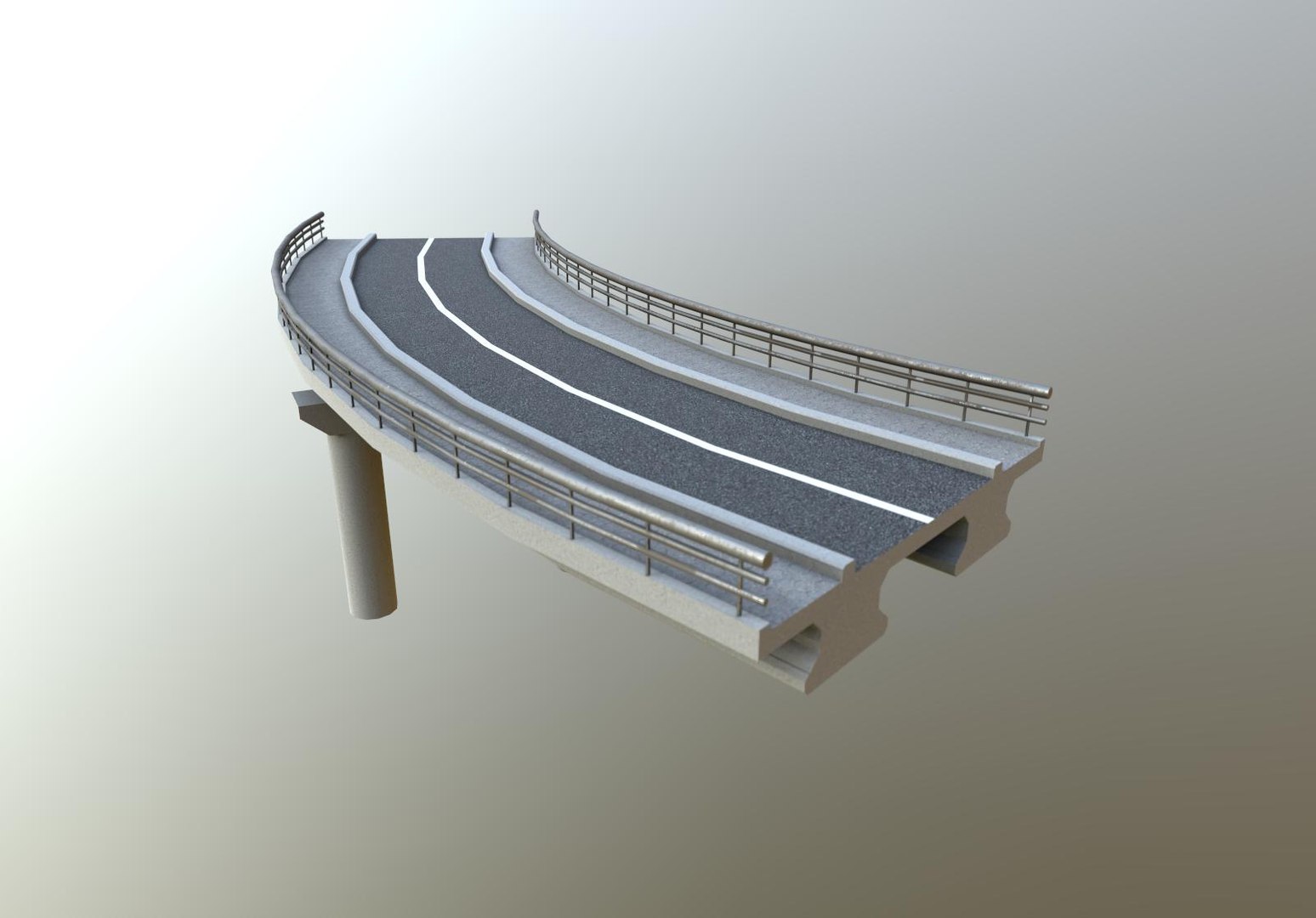 Road Bridge 3d Model
