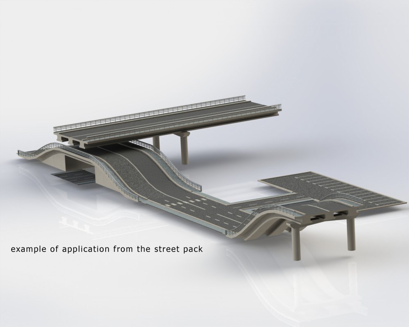 Road Bridge 3d Model