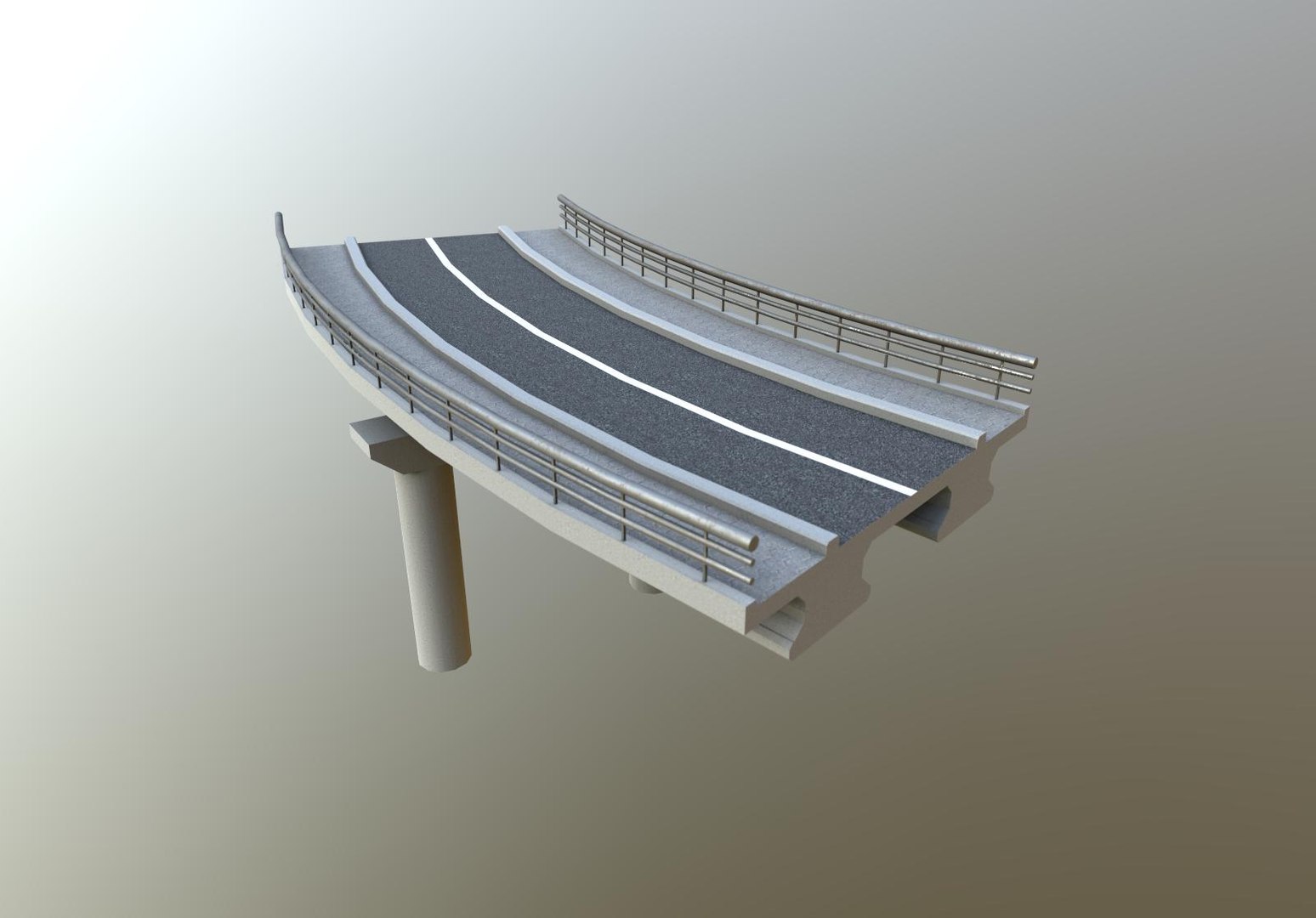 Road Bridge 3d Model