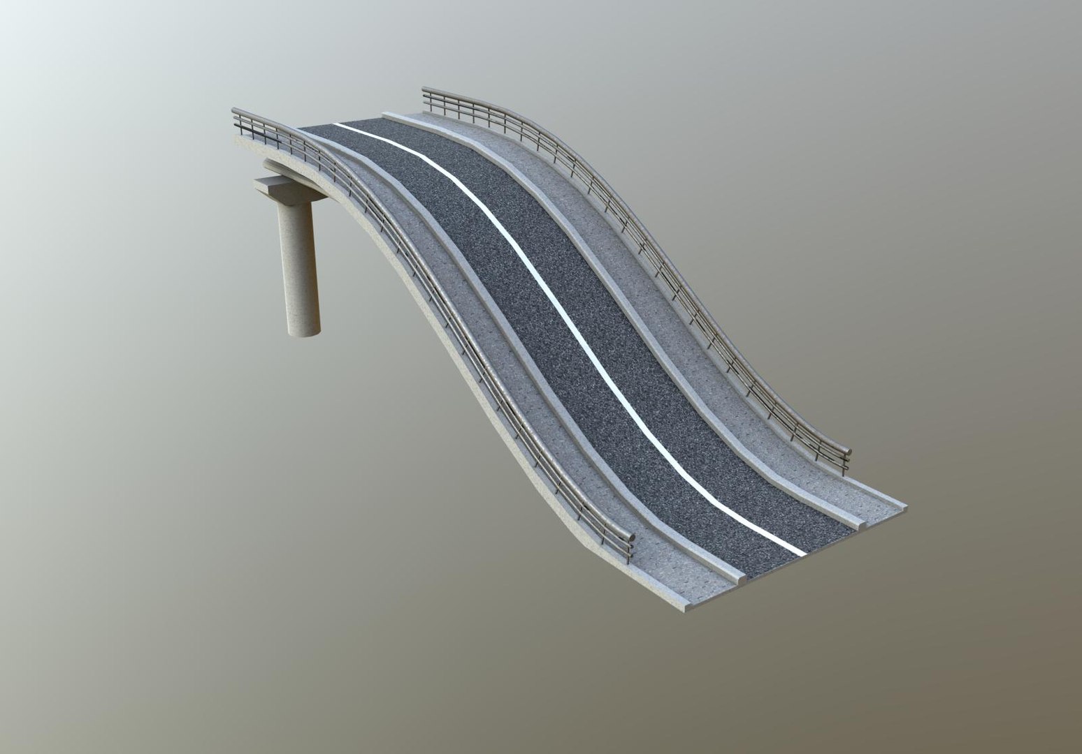 Road Bridge 3d Model