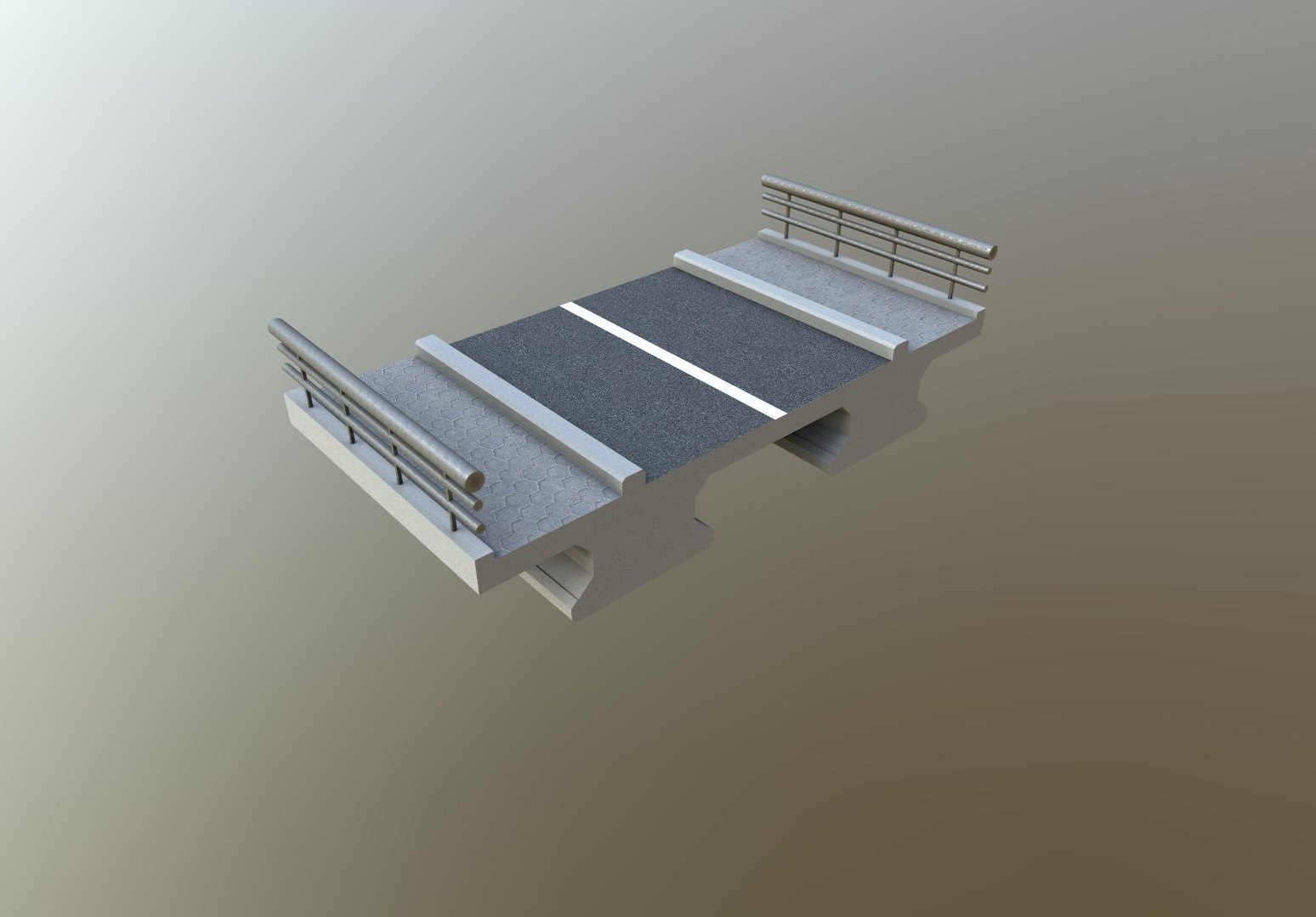 Road Bridge 3d Model