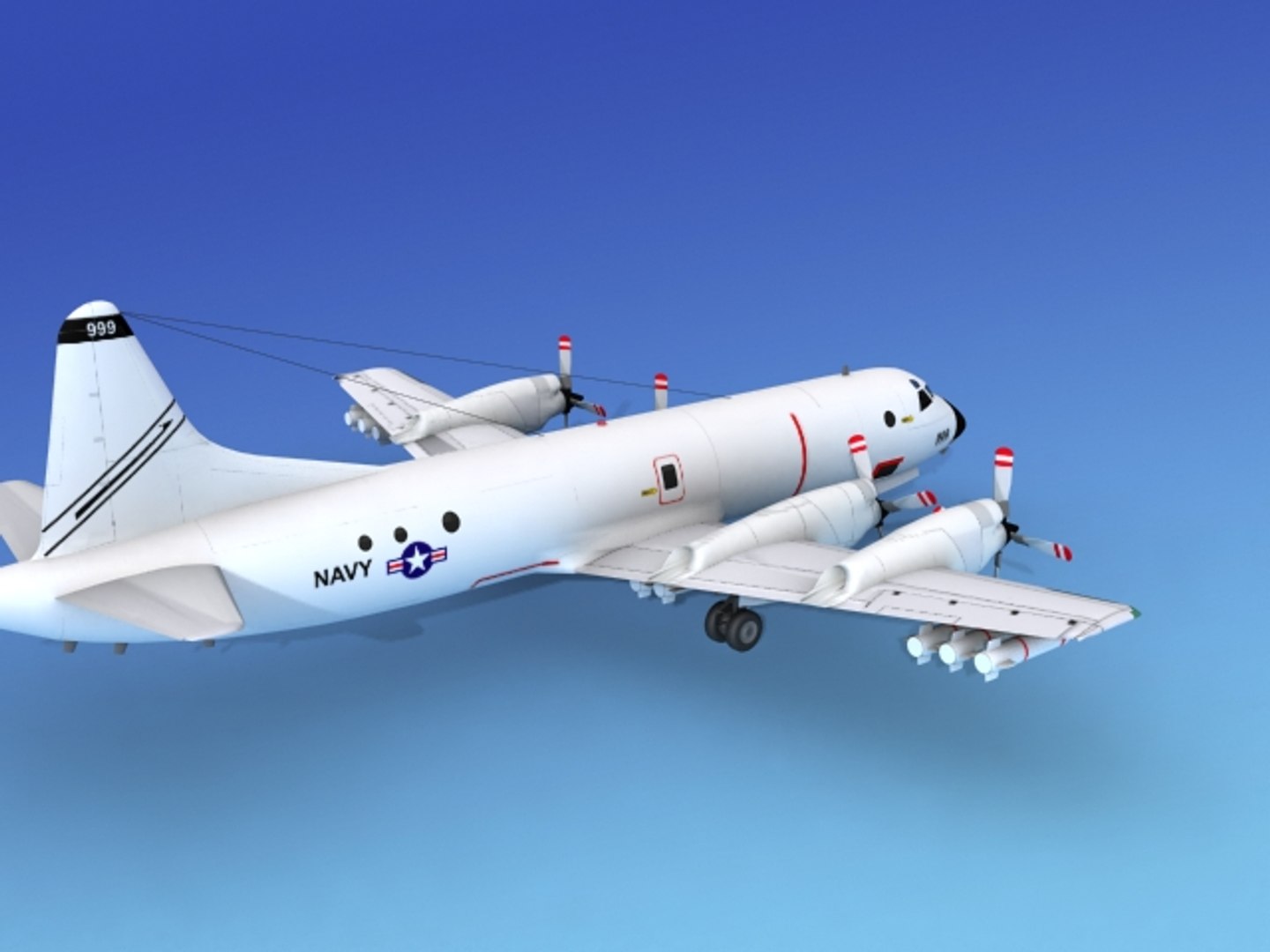 3d orion lockheed p-3 navy model