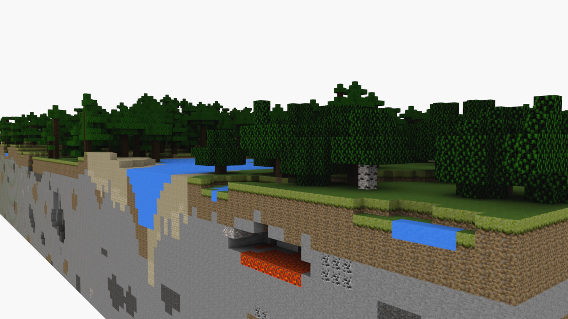 3d Model Minecraft World: Forest World