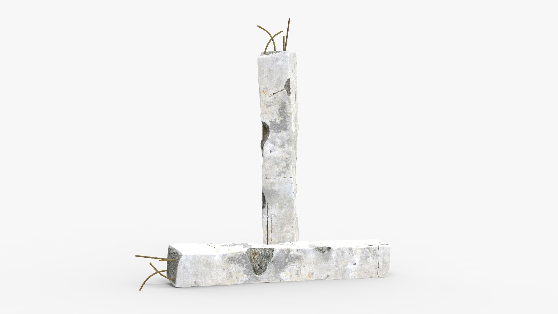 3D Pillar Column Rubble Model - TurboSquid 1674766