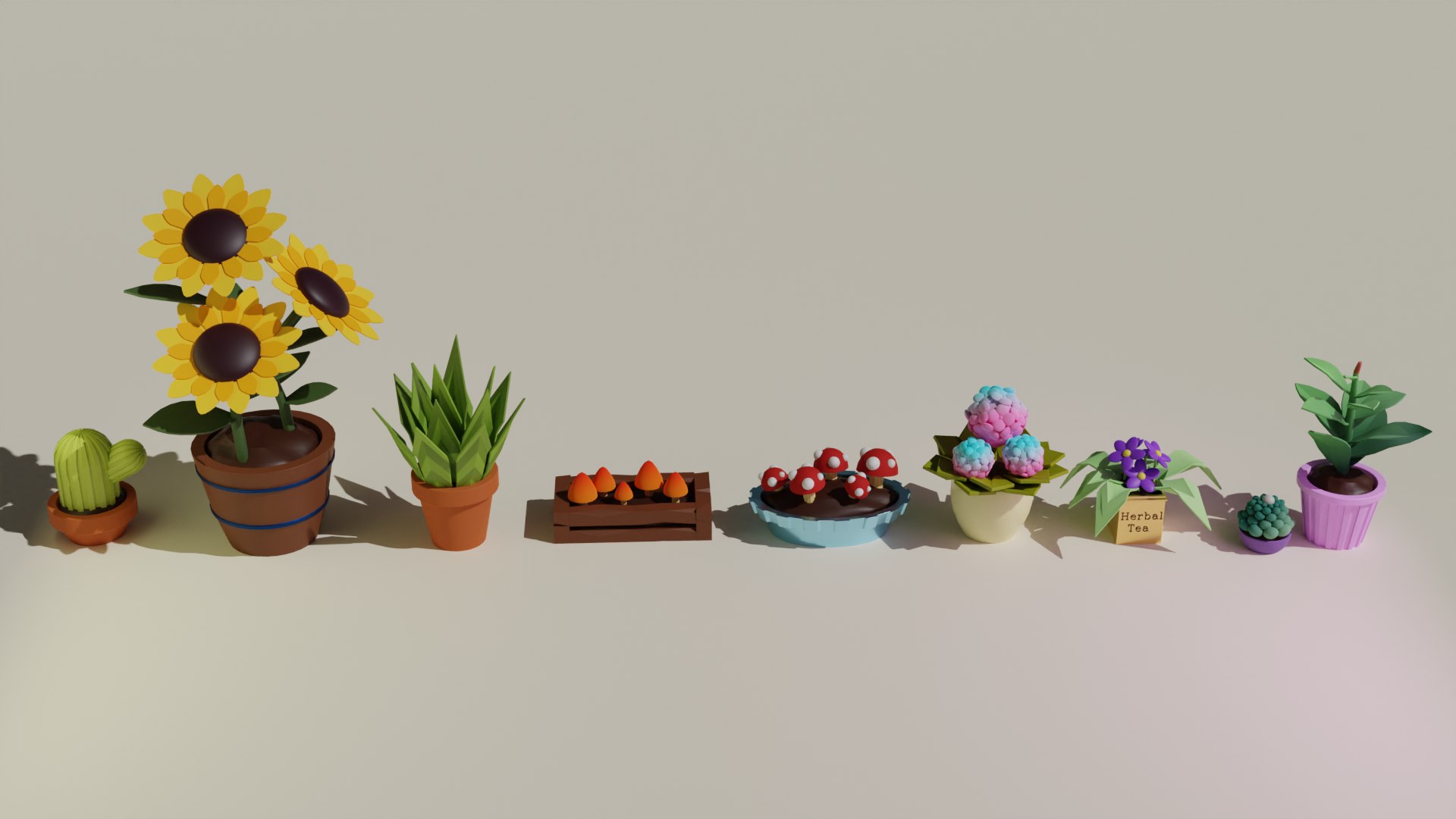 Plants And Pods Props Model - TurboSquid 1963723