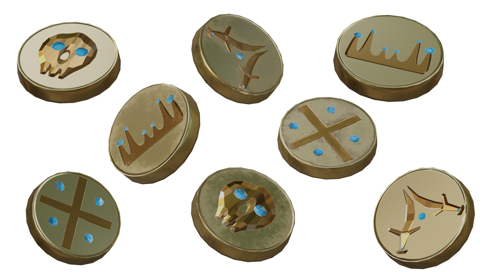 Handpaint Gold Coins Seamless Texture 3D Model - TurboSquid 1939984