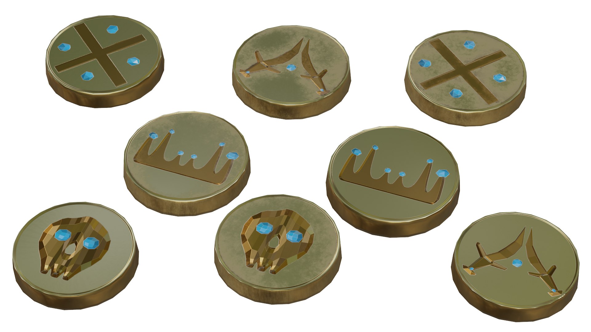 Handpaint Gold Coins Seamless Texture 3D Model - TurboSquid 1939984