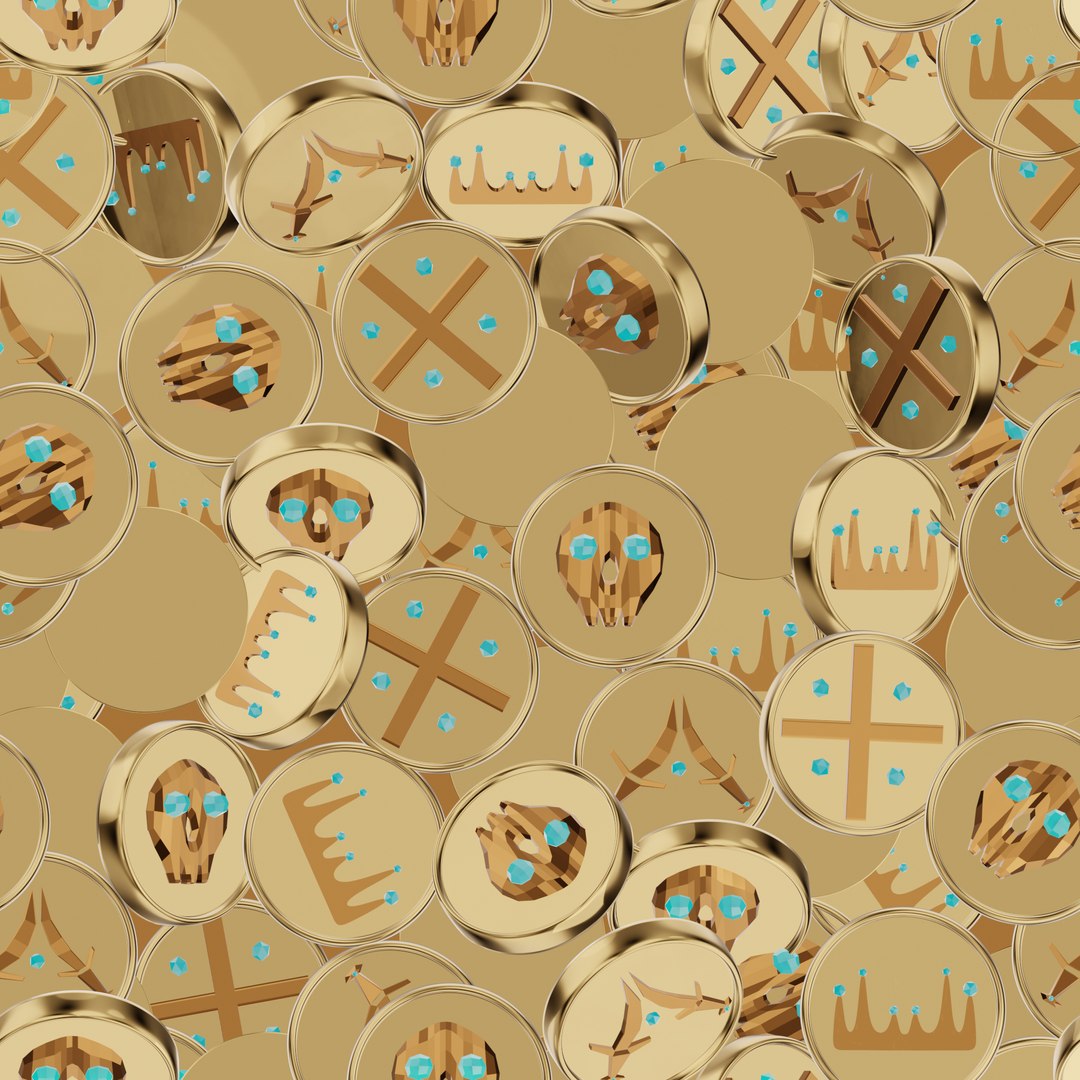 Handpaint Gold Coins Seamless Texture 3D Model - TurboSquid 1939984