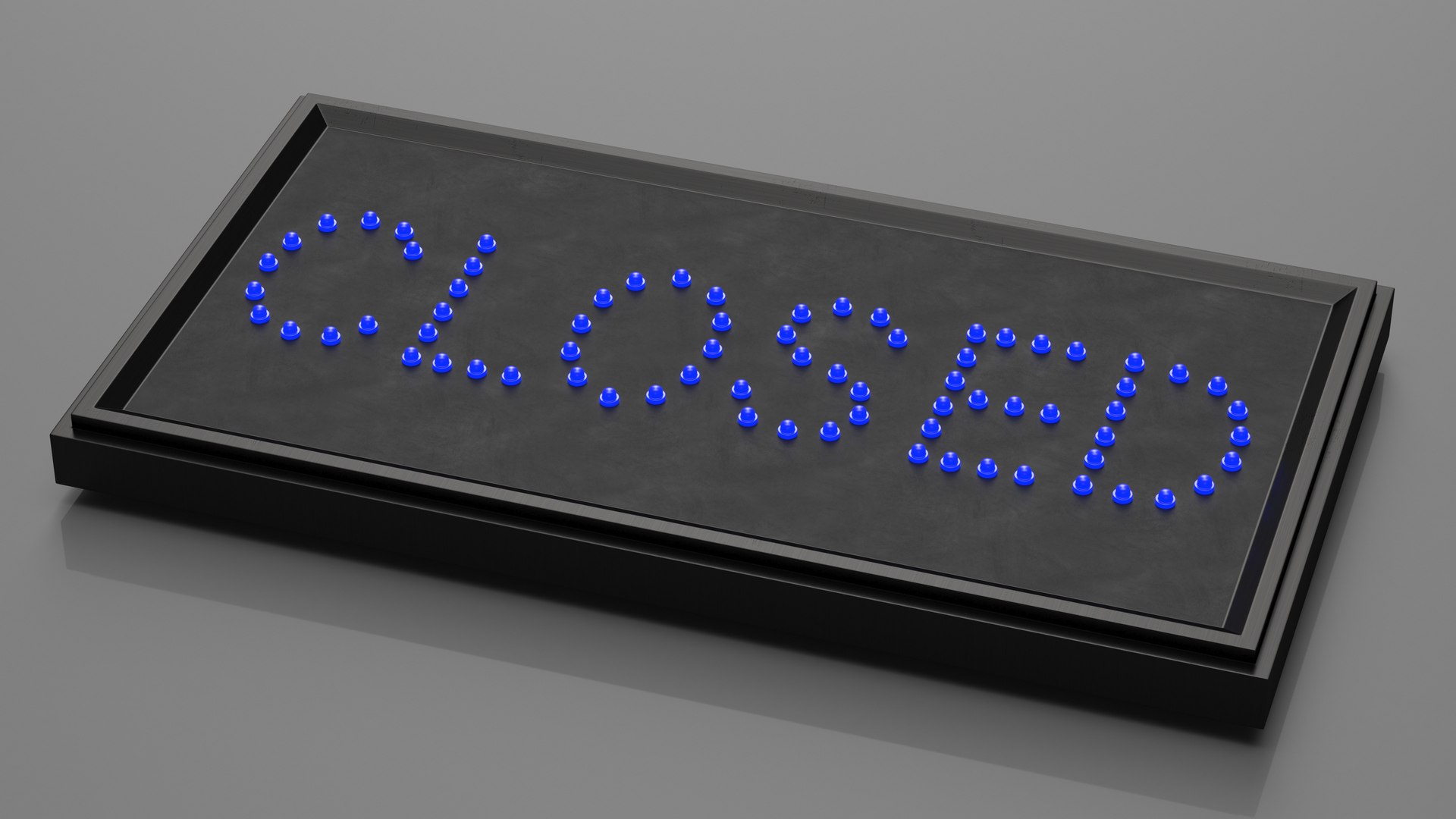 Classic Blue LED Sign Closed ON Model - TurboSquid 2105610