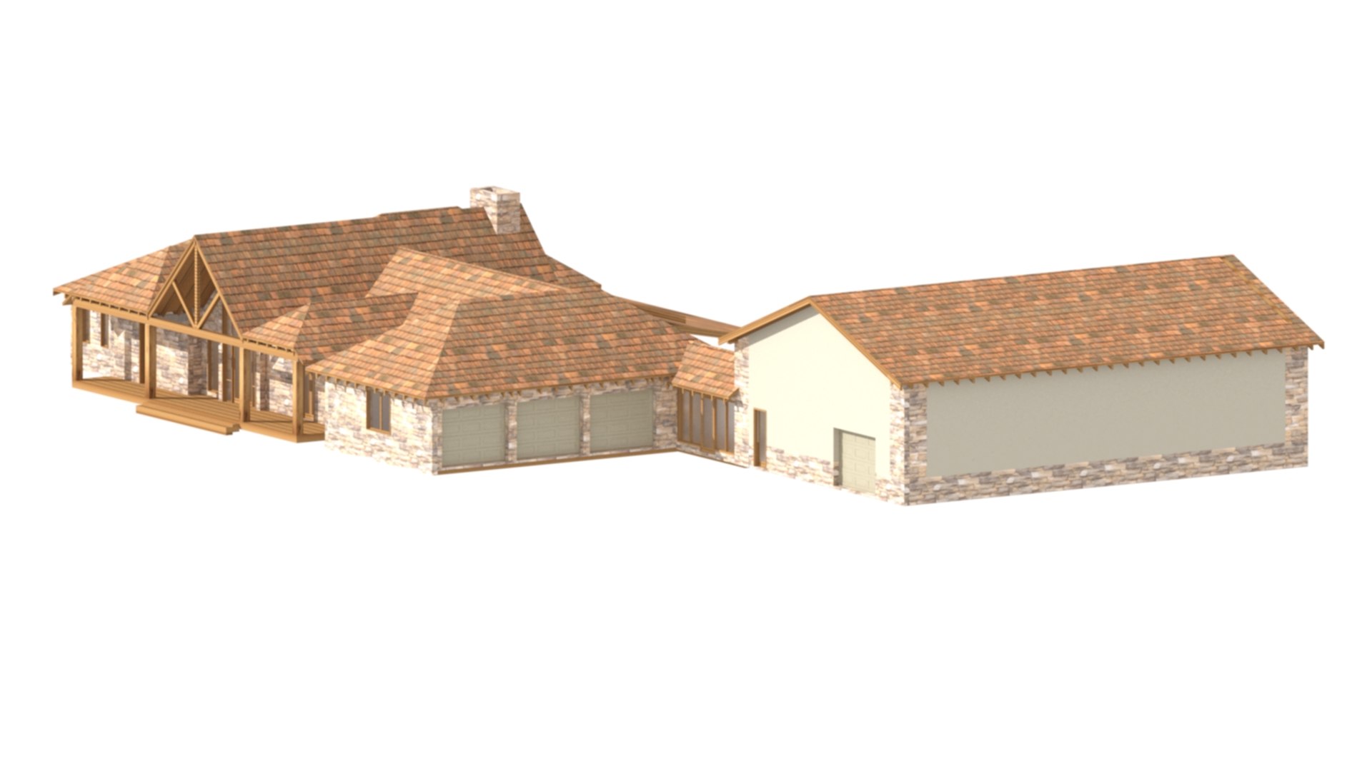 3D ranch house - TurboSquid 1791290