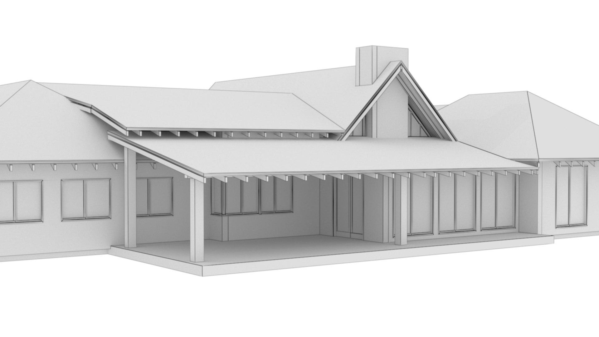 3D ranch house - TurboSquid 1791290