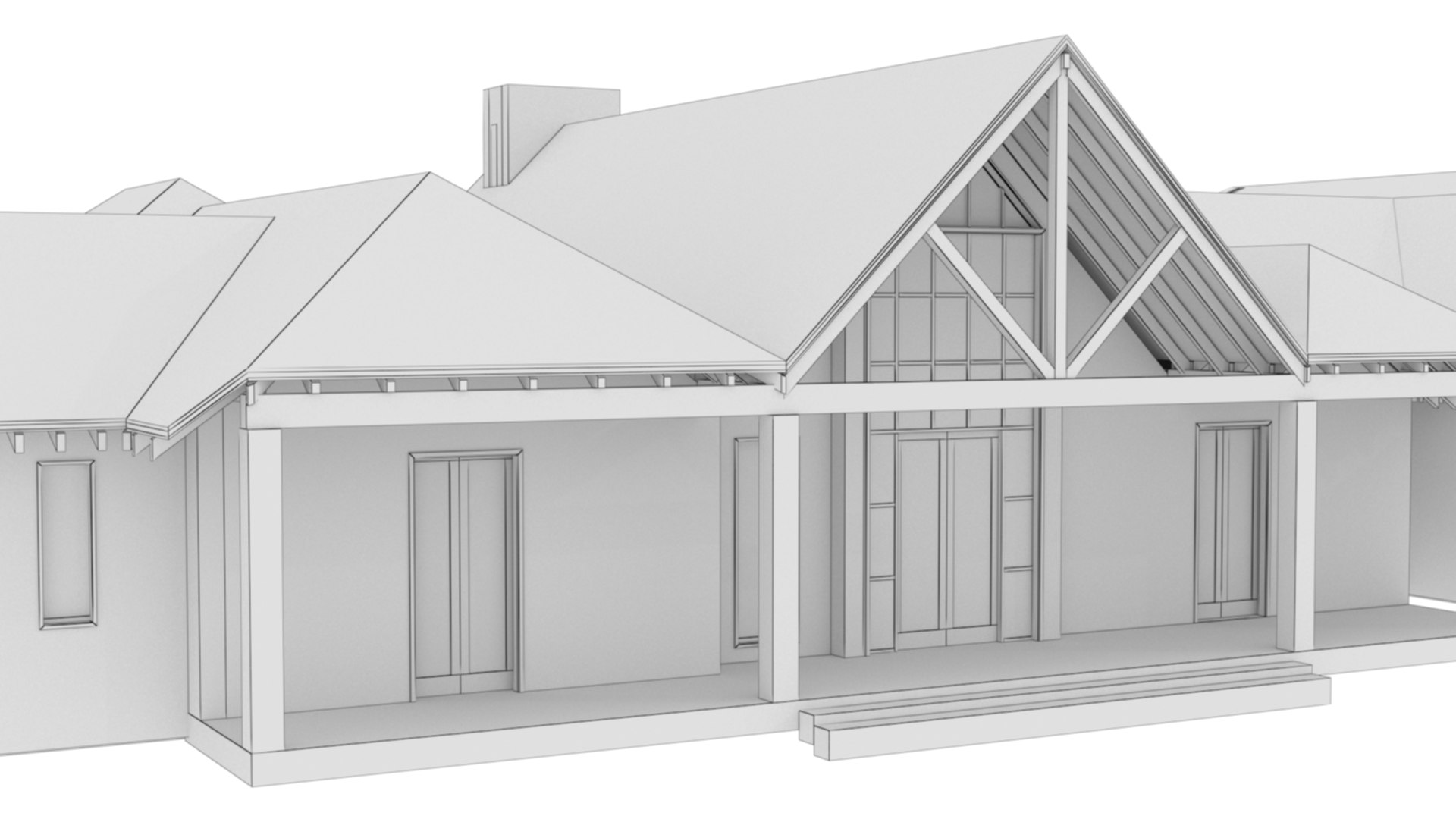 3D ranch house - TurboSquid 1791290