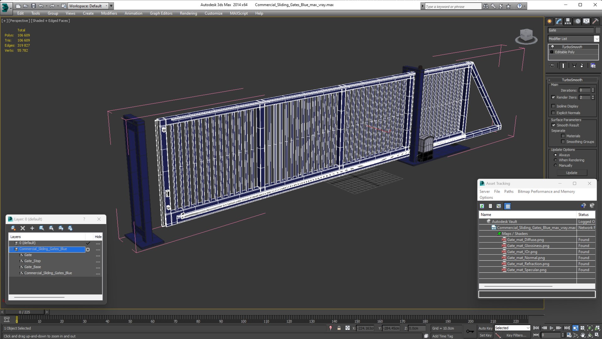 3D Commercial Sliding Gates Blue - TurboSquid 2152637
