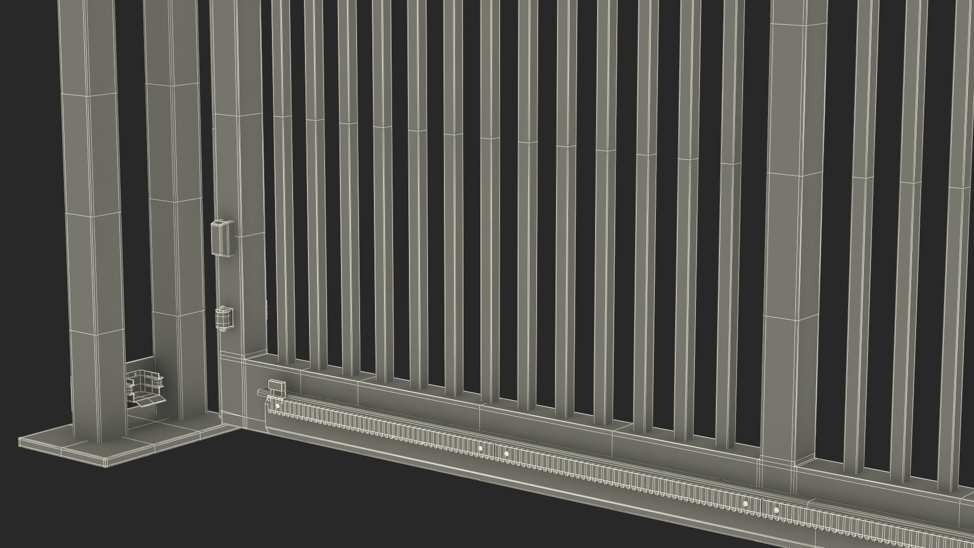 3D Commercial Sliding Gates Blue - TurboSquid 2152637