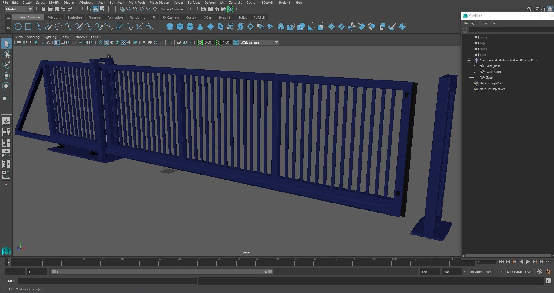 3D Commercial Sliding Gates Blue - TurboSquid 2152637